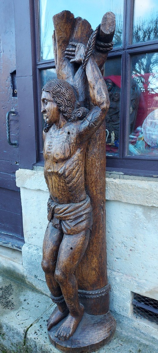 Proantic: Superb And Very Large St Sebastien In Oak XVIth Century. Bra