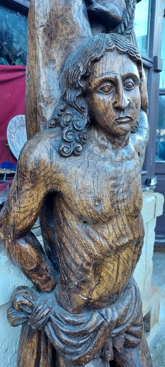 Proantic: Superb And Very Large St Sebastien In Oak XVIth Century. Bra