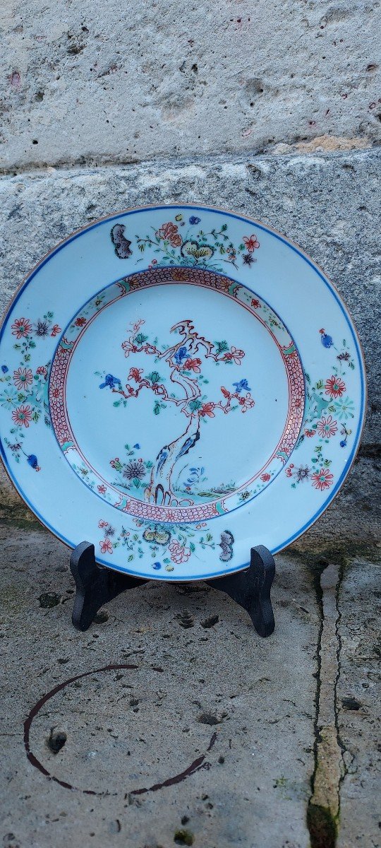 Proantic: Beautiful Pair Of Kangxi Plates With The Golden Tree. Around