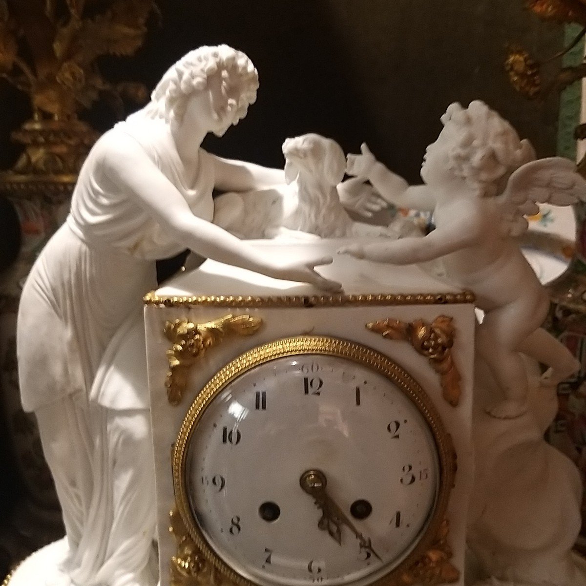 Proantic: Clock In Bisque Bronze Applications