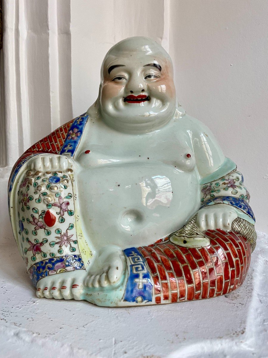 Proantic: China - Minguo Republic (1912 - 1949) Hotei In Polychrome Po