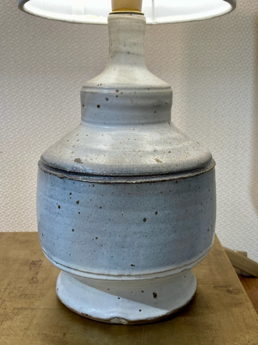 Proantic: Gustave Tiffoche (1930-2011) Lamp In Enamelled Stoneware And