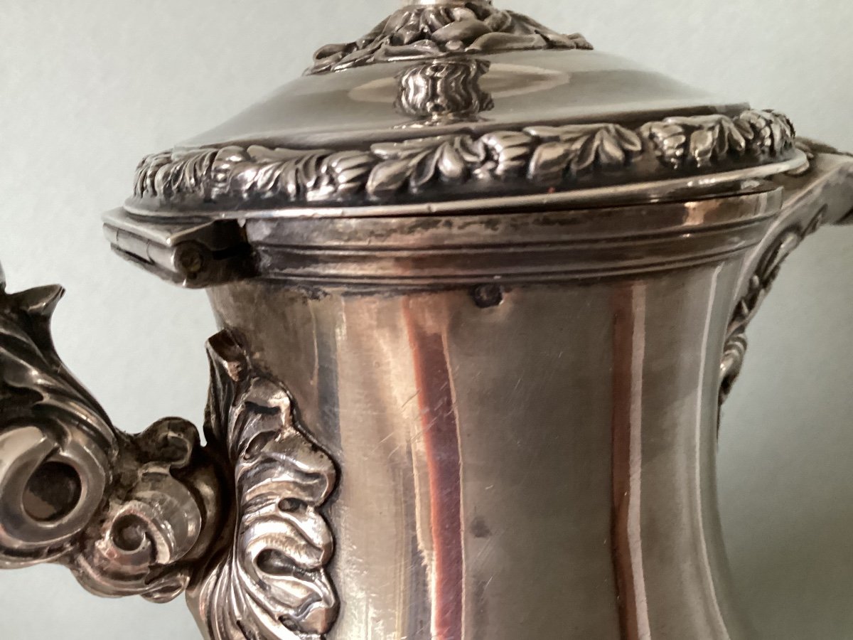 Proantic: Tripod Coffee Maker Sterling Silver Xlx Century