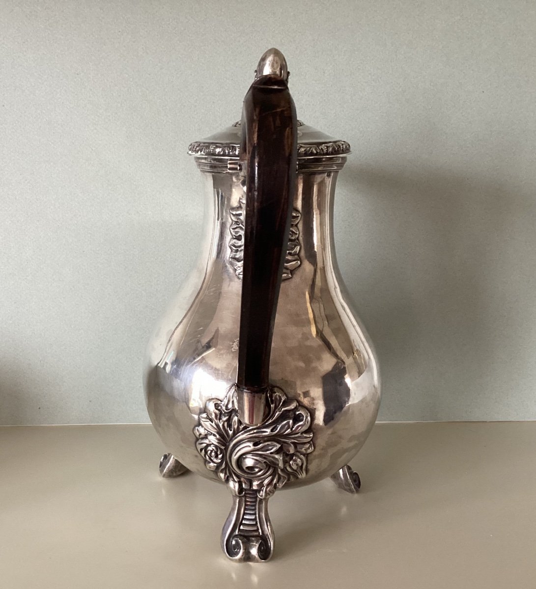 Proantic: Tripod Coffee Maker Sterling Silver Xlx Century