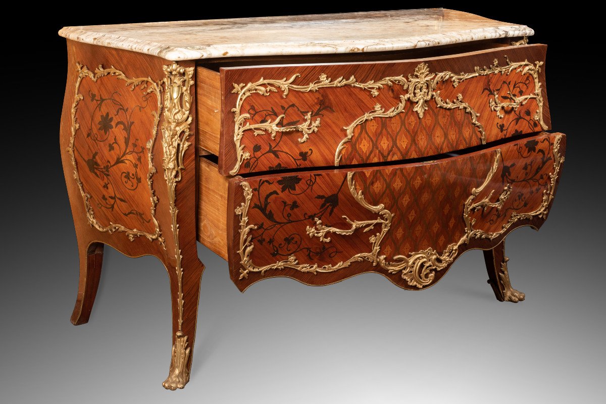 Proantic: Large Commode, Louis XV Style, 19th Century