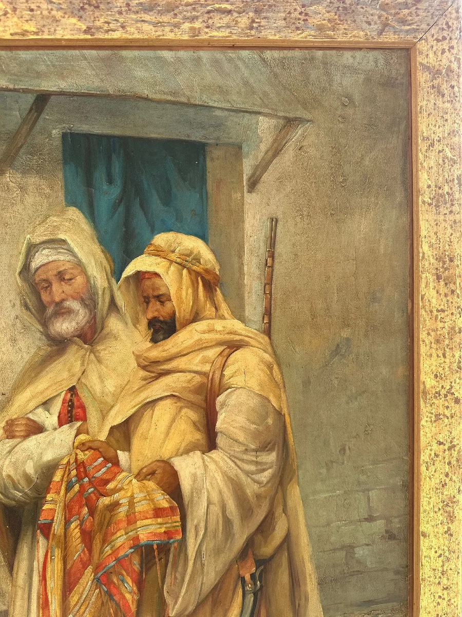 Proantic: Large Orientalist Painting Oil On Canvas. Egyptian Market