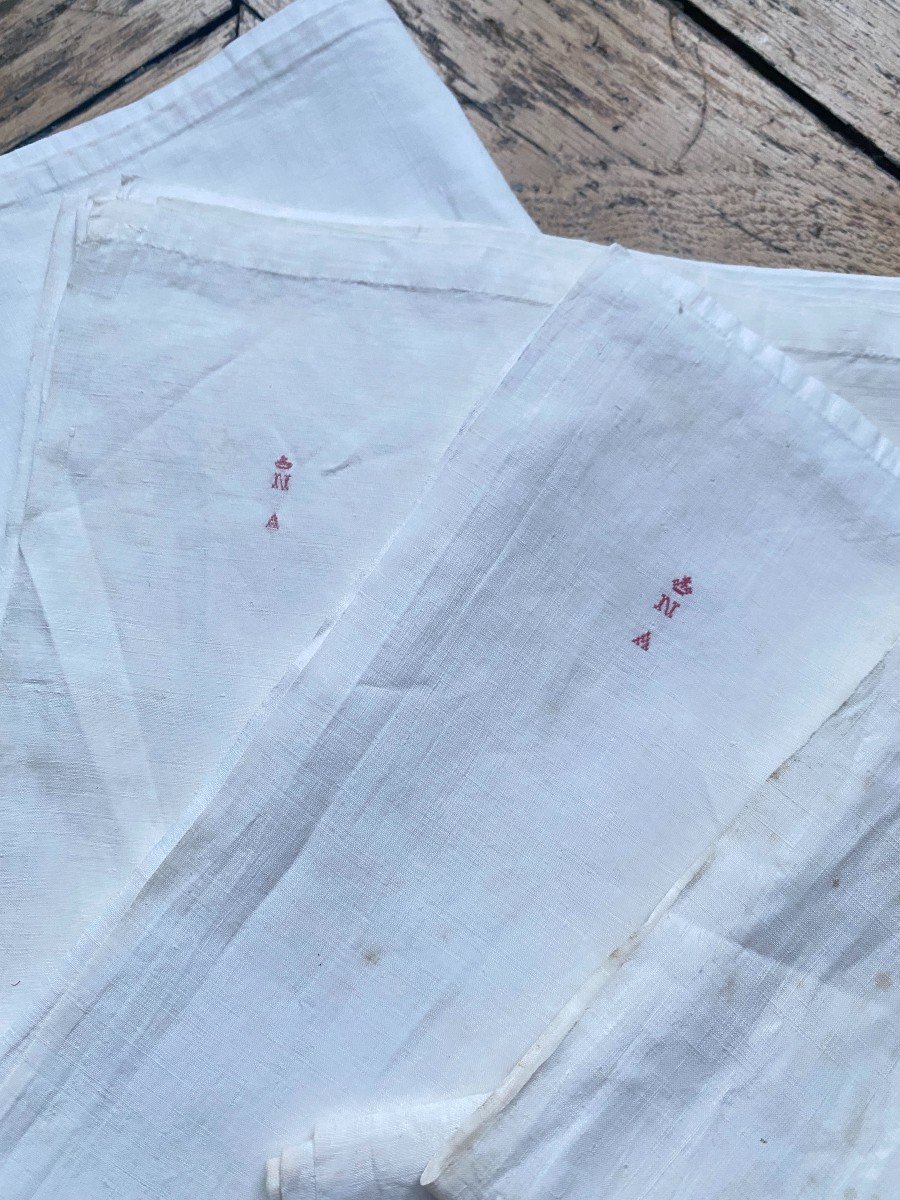 Proantic: Series Of Six Linen Napkins From The Imperial Yacht l'Aigle