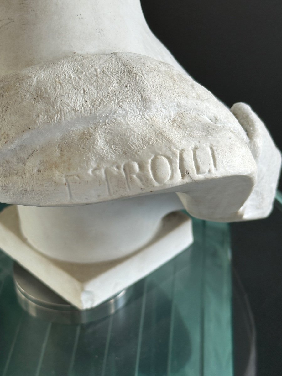 Proantic: Ernesto Troili, Bust Sculpture Of Young Woman Signed 19th Ce