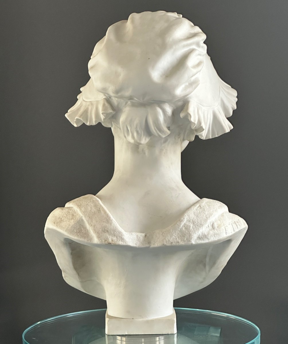 Proantic: Ernesto Troili, Bust Sculpture Of Young Woman Signed 19th Ce