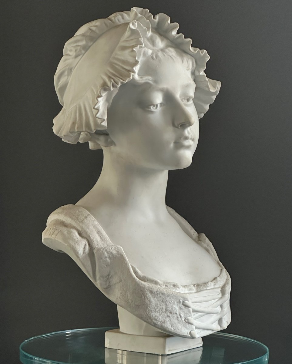 Proantic: Ernesto Troili, Bust Sculpture Of Young Woman Signed 19th Ce