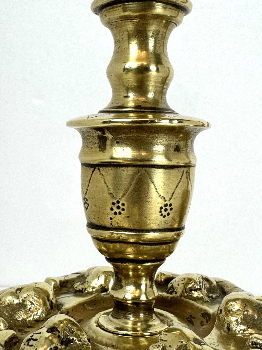 Proantic: A Holy Roman Empire Pair Of Bronze Candlesticks, Early 17th