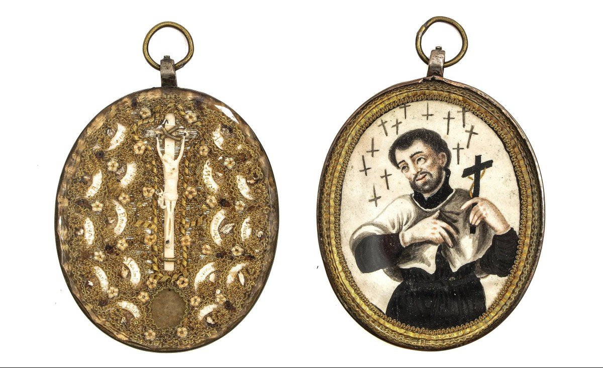 Proantic: Reliquaire Argent XVIIIème 17 Reliques St Florian, Vincent,