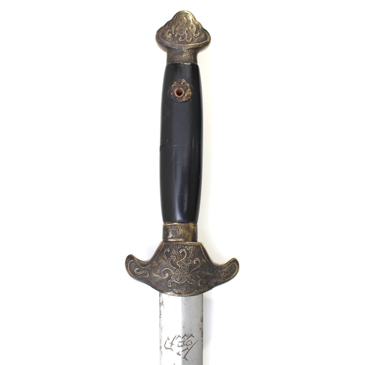 Proantic: Jian, épée chinoise, lame en damas, Chine, seconde moitié