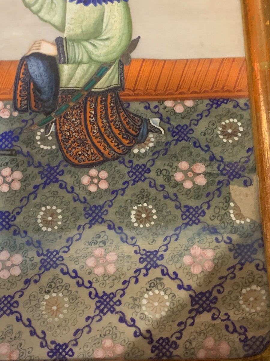 Proantic: Set Of Four Chinese Watercolors On Pith Paper, Chinese Schoo