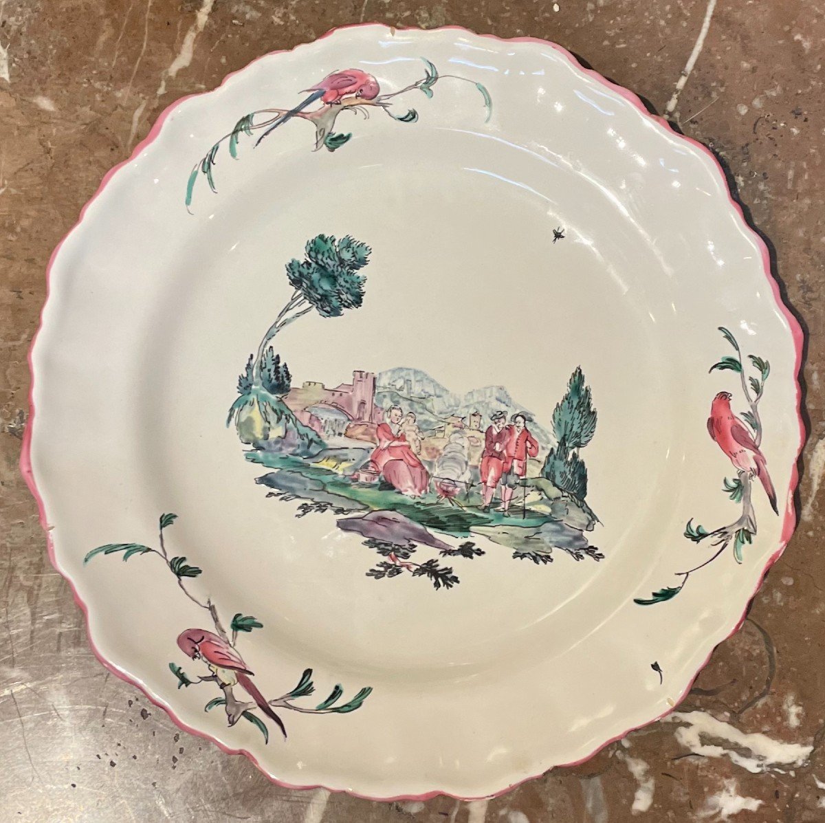 Proantic: A Tin-glazed Earthenware Plate, Moustier, Ferrat Factory