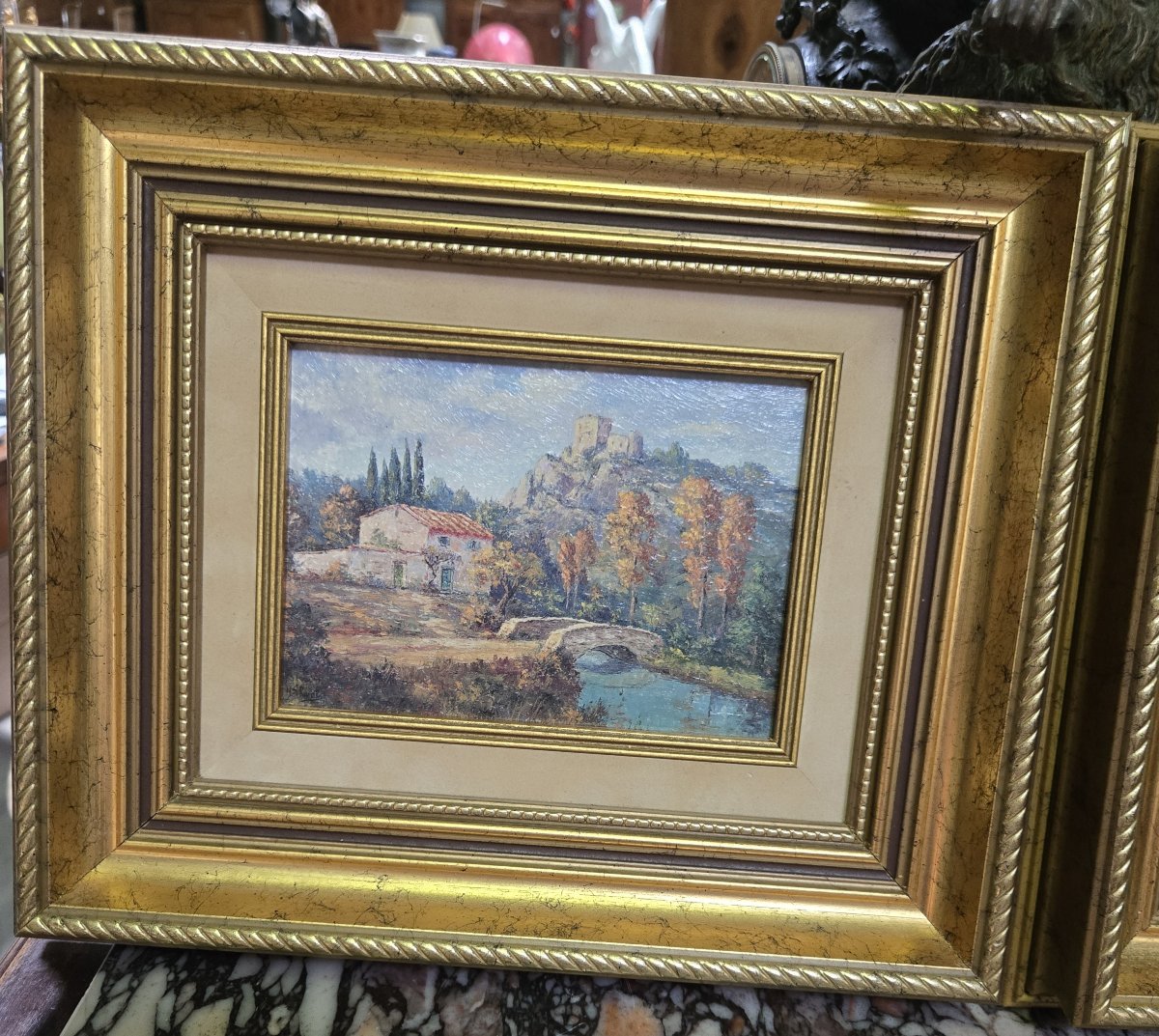 Proantic: Pair Of Paintings / Vintage Oils On Canvas / Landscapes Of P