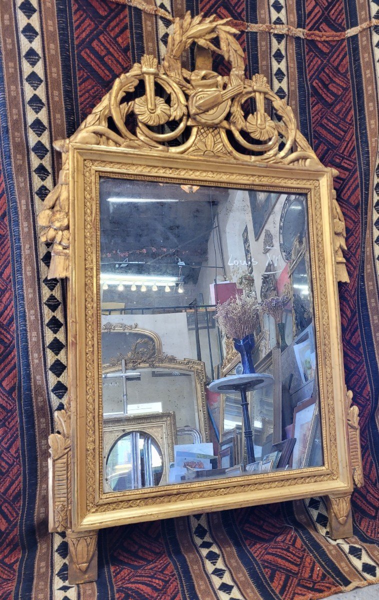 Proantic: Louis XIV Mirror With Late Pediment
