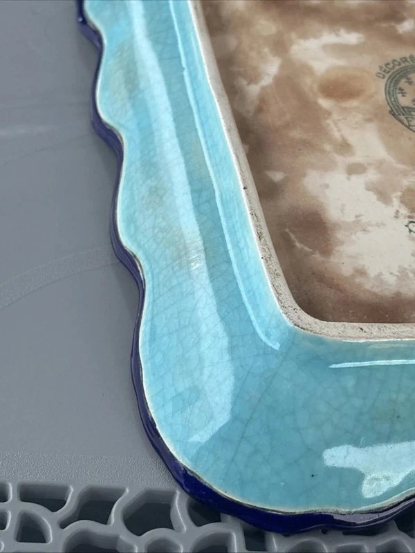 Proantic: Longwy Enamel Dish – Floral Decoration – Oval Shape 26.5 × 2