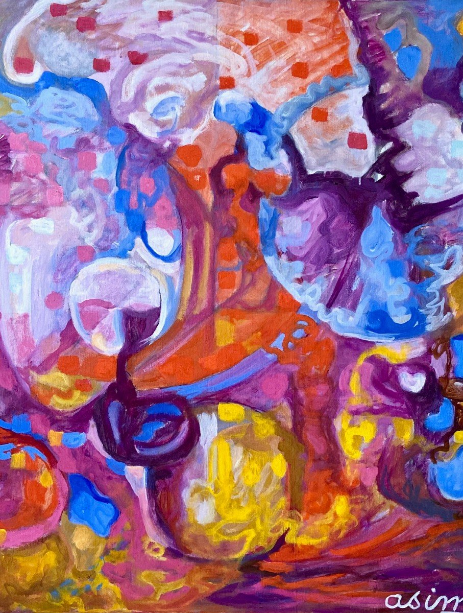 Proantic: Andrée Simon (1896-1981), Abstract Composition Painting, Oi