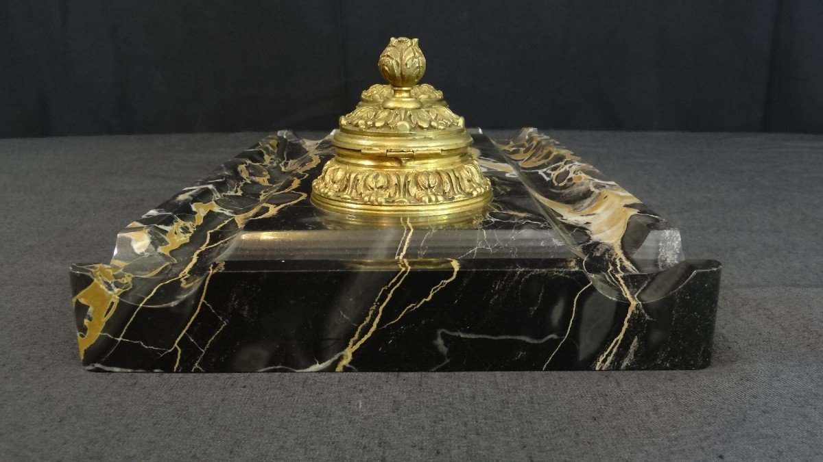Proantic: Portor Marble Ink Tray And Its Blotter Pad, Napoleon III, 42