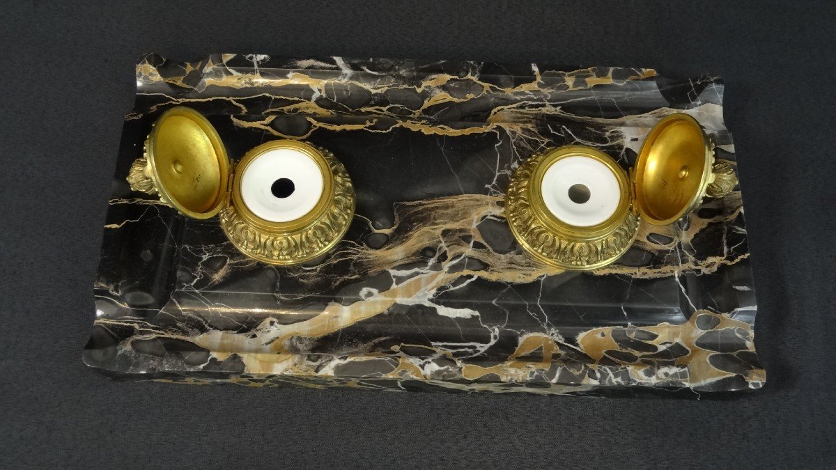 Proantic: Portor Marble Ink Tray And Its Blotter Pad, Napoleon III, 42