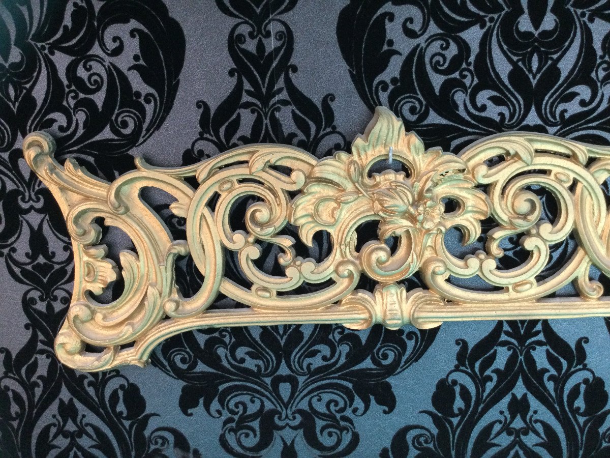 Very Decorative Golden Cast Iron Headboard