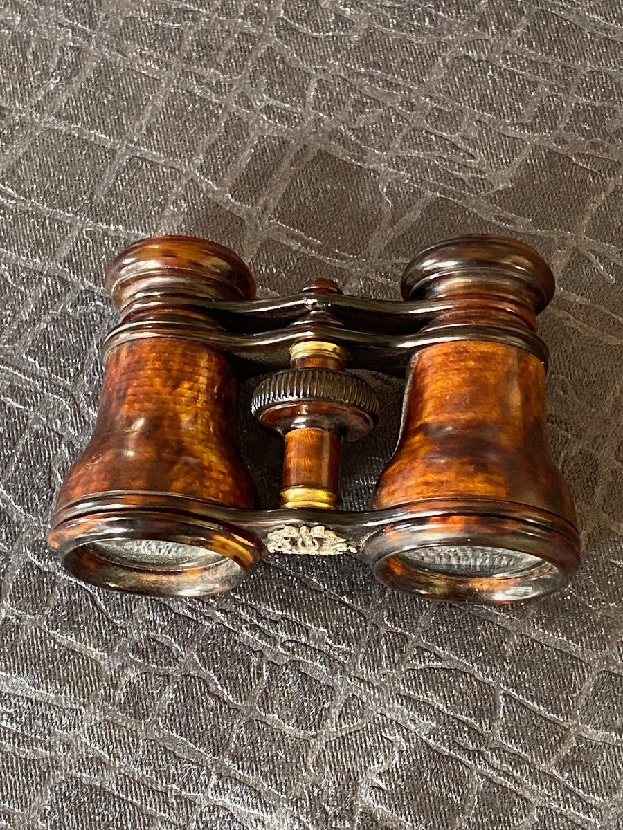 Proantic: Pair Of Theater Binoculars Coated With Bakelite (or Similar)