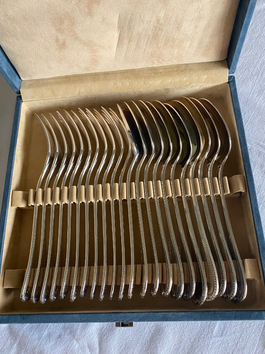 Proantic: Christofle Cutlery Set From The 80s In Silver Metal