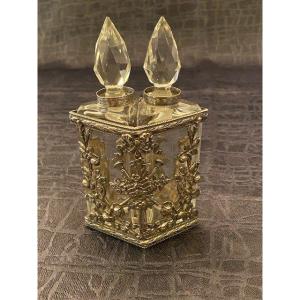 Duo Perfume Bottles Under Silver Metal Cage
