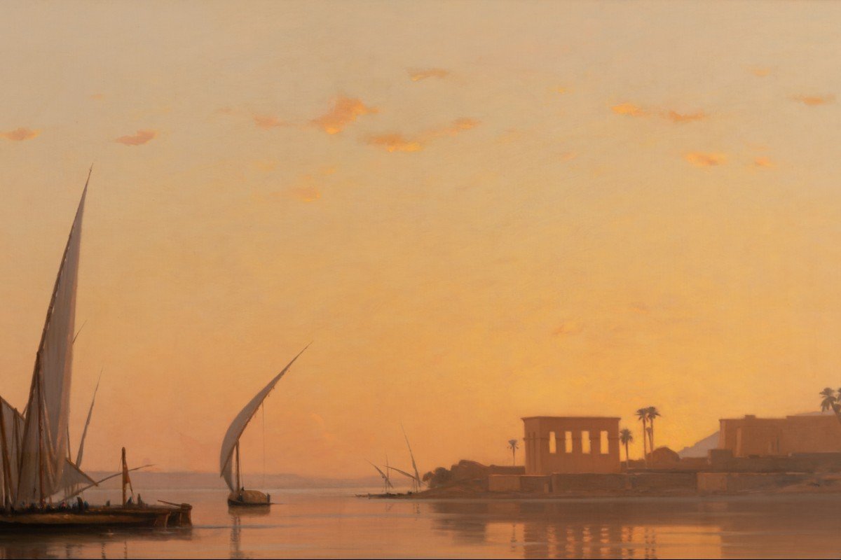 Proantic: Le Temple De Philae Egypte - Auguste Louis Veillon (1834-189