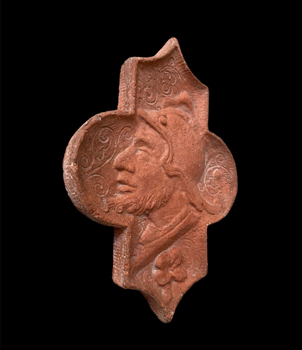 Proantic: French Medieval Ceiling Tile, 15th Century