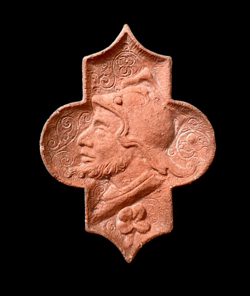 Proantic: French Medieval Ceiling Tile, 15th Century